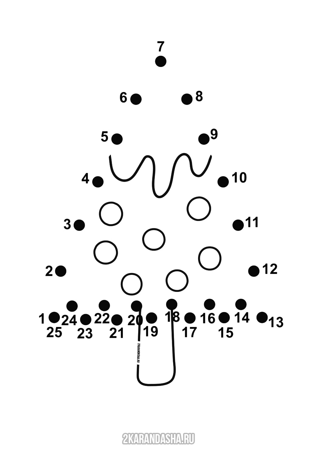 Раскраска онлайн Елка бесплатно