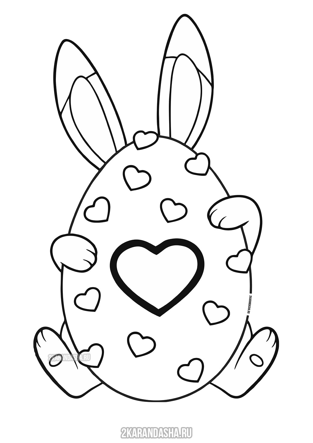 Раскраска пасха, милое пасхальное яйцо распечатать для детей
