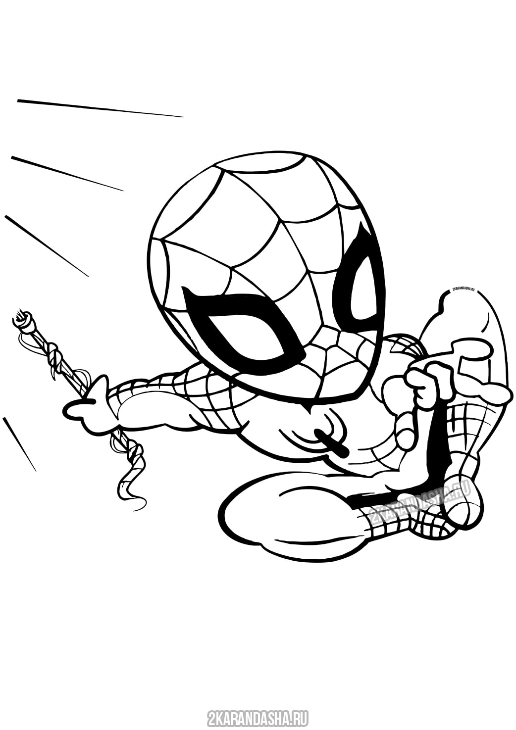 Раскраска человек-паук герой комиксов распечатать | Spider man