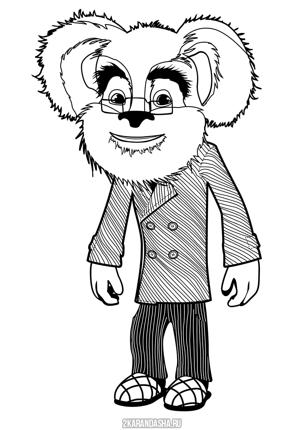 Раскраска онлайн Дедушка в очках бесплатно