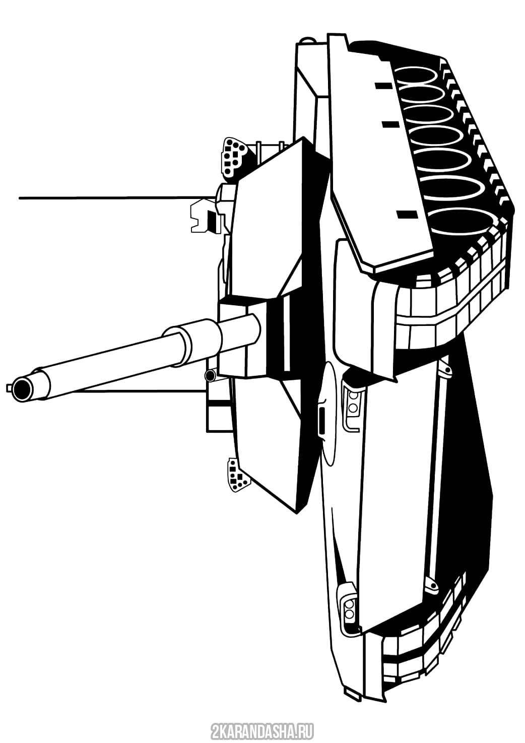Раскраска онлайн Американский танк М1 абрамс бесплатно