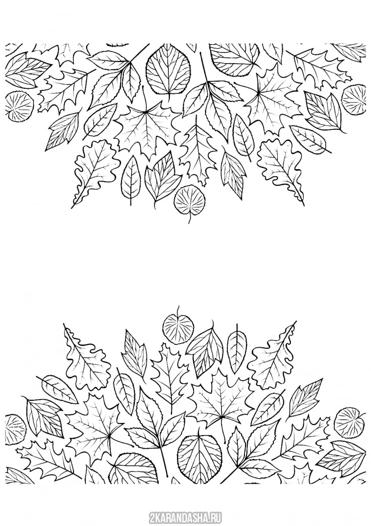 Раскраска листья для фантазии распечатать