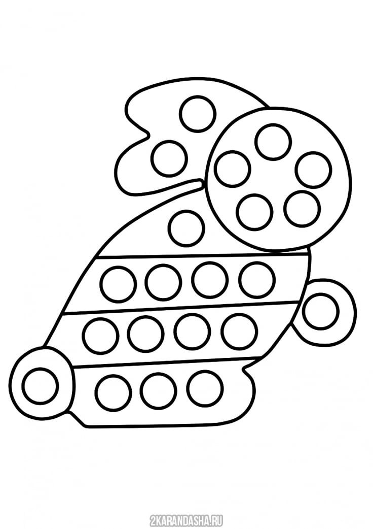 Раскраска зайчик поп-ит распечатать