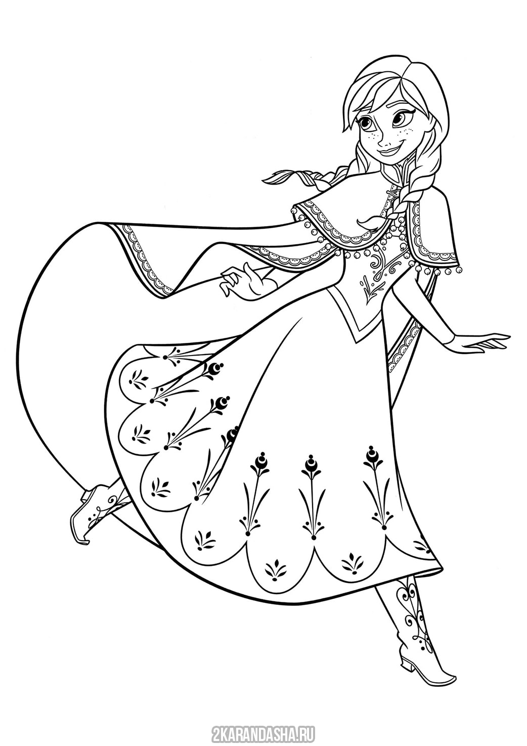 Раскраска онлайн Счастливая Анна бежит бесплатно