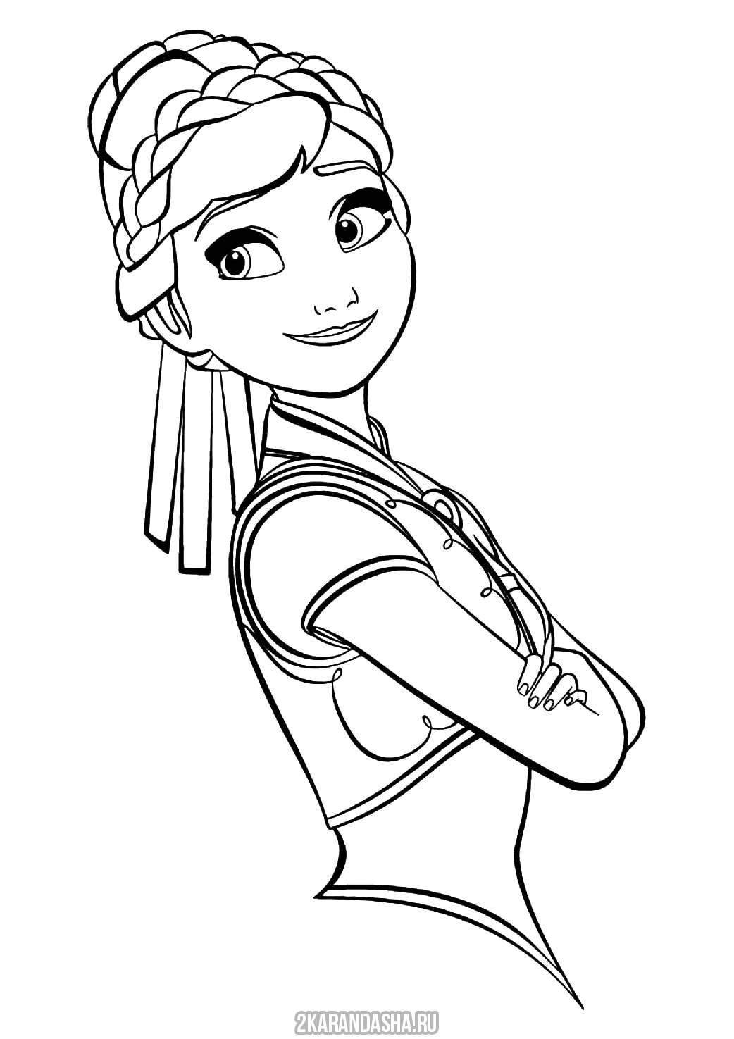 Раскраска анна нарядная распечатать