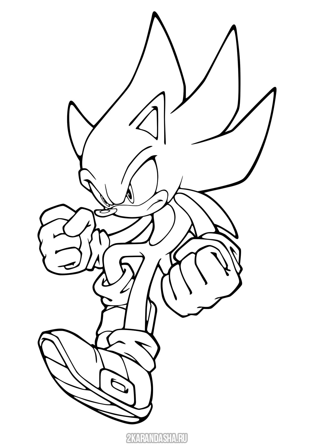Раскраска соник скоростной распечатать