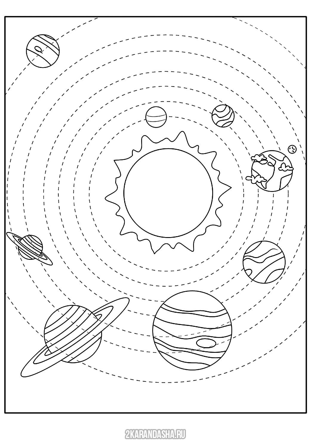 Раскраски планета солнце