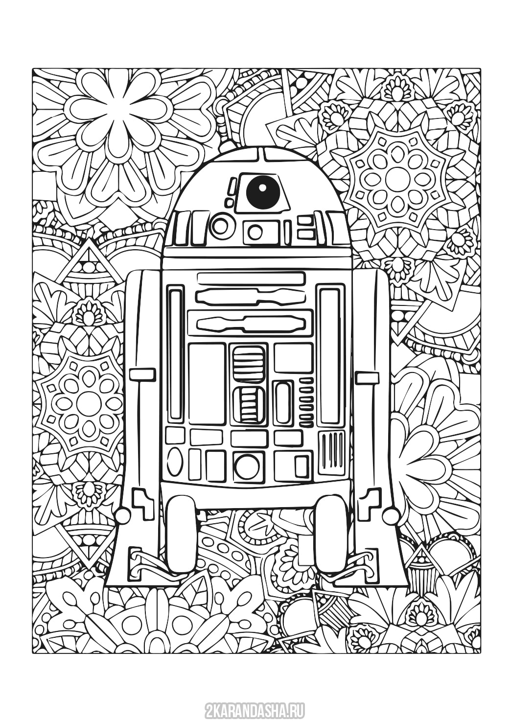 Раскраска онлайн R2-D2 бесплатно