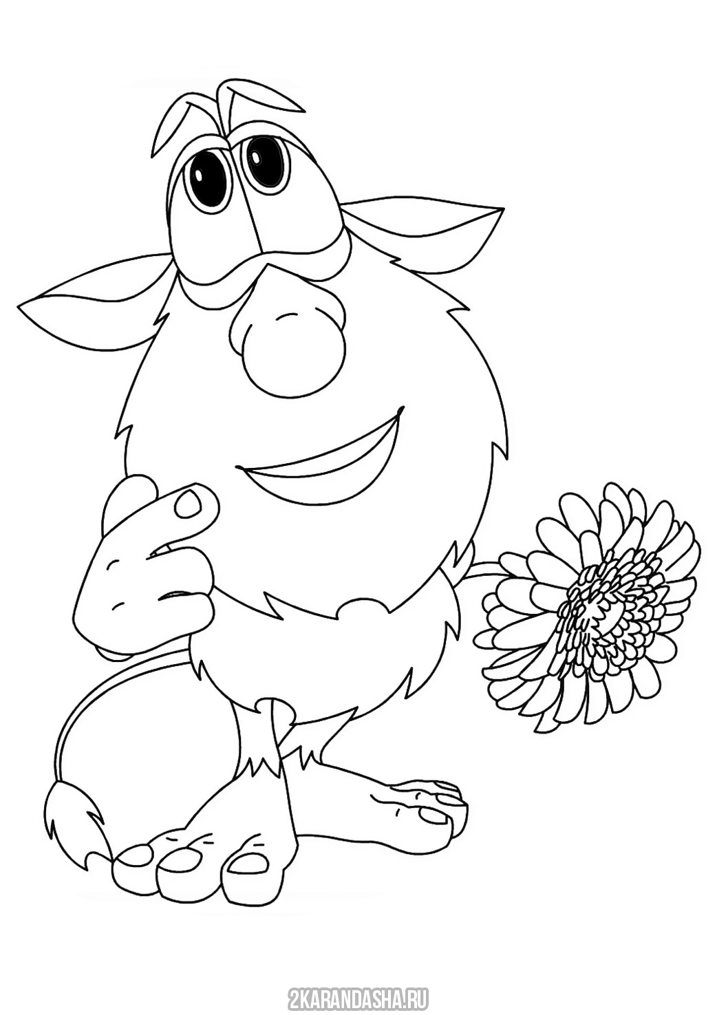 Раскраска буба с цветочком распечатать