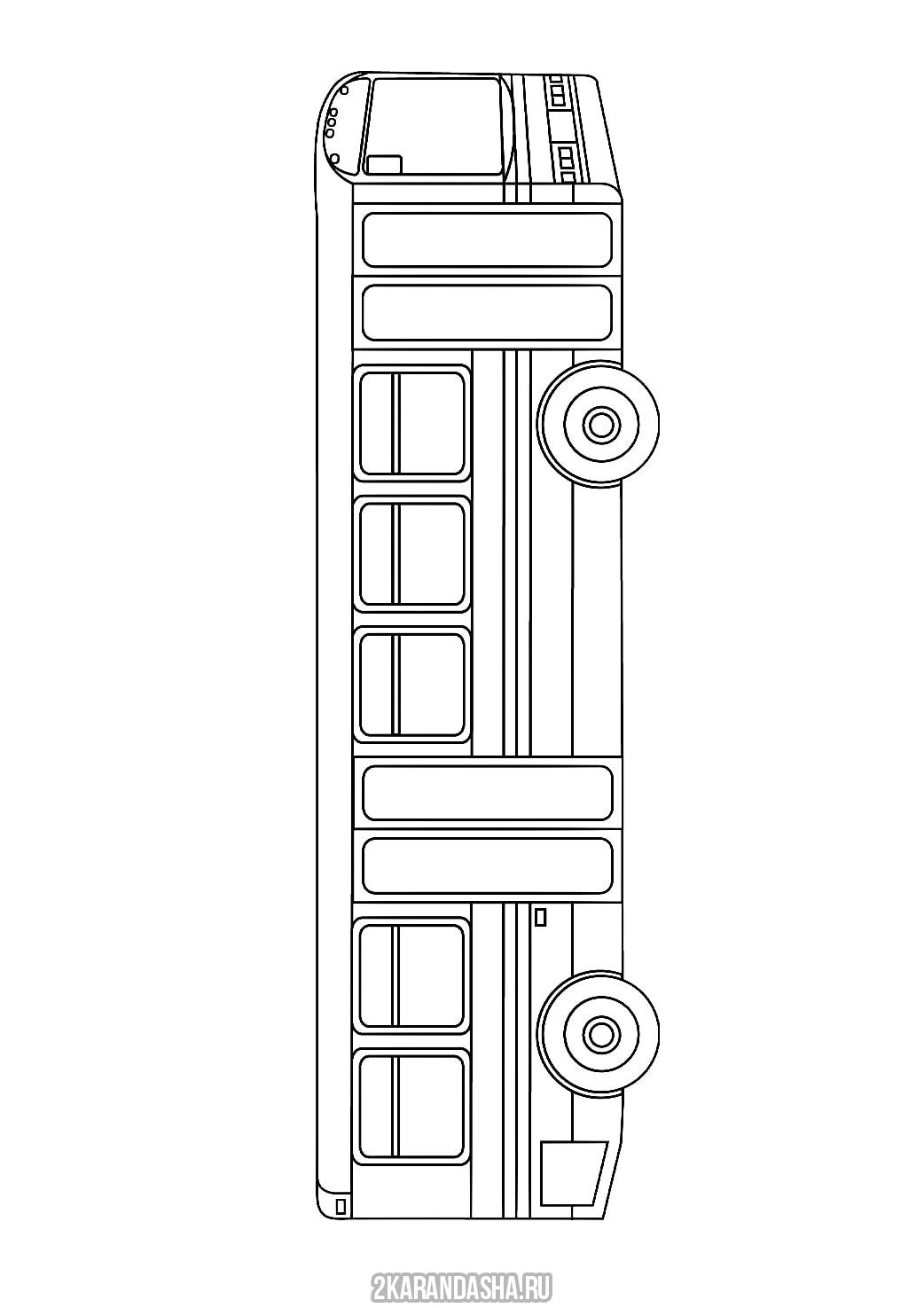 Раскраска онлайн Большой пассажирский автобус бесплатно