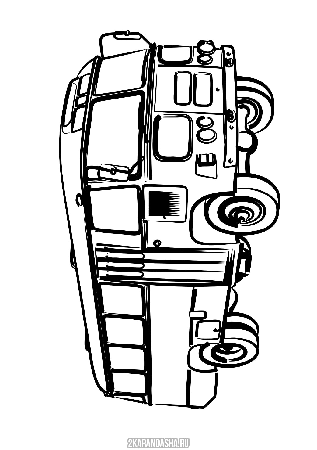 Раскраска онлайн Автобус для пассажиров большой бесплатно
