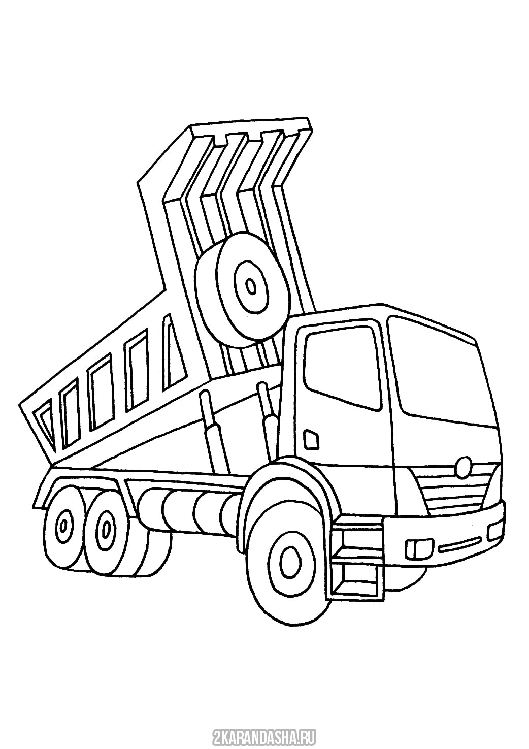 Раскраска онлайн Самосвал рабочий бесплатно