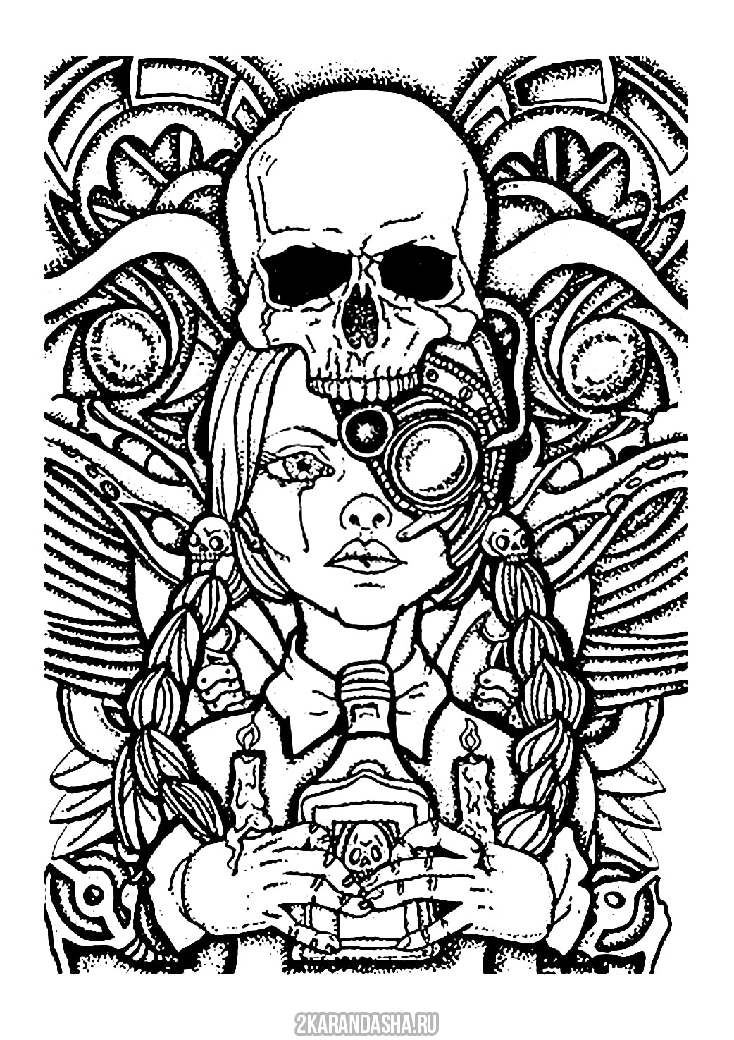 Раскраска онлайн Уэнздей Аддамс рисунок бесплатно