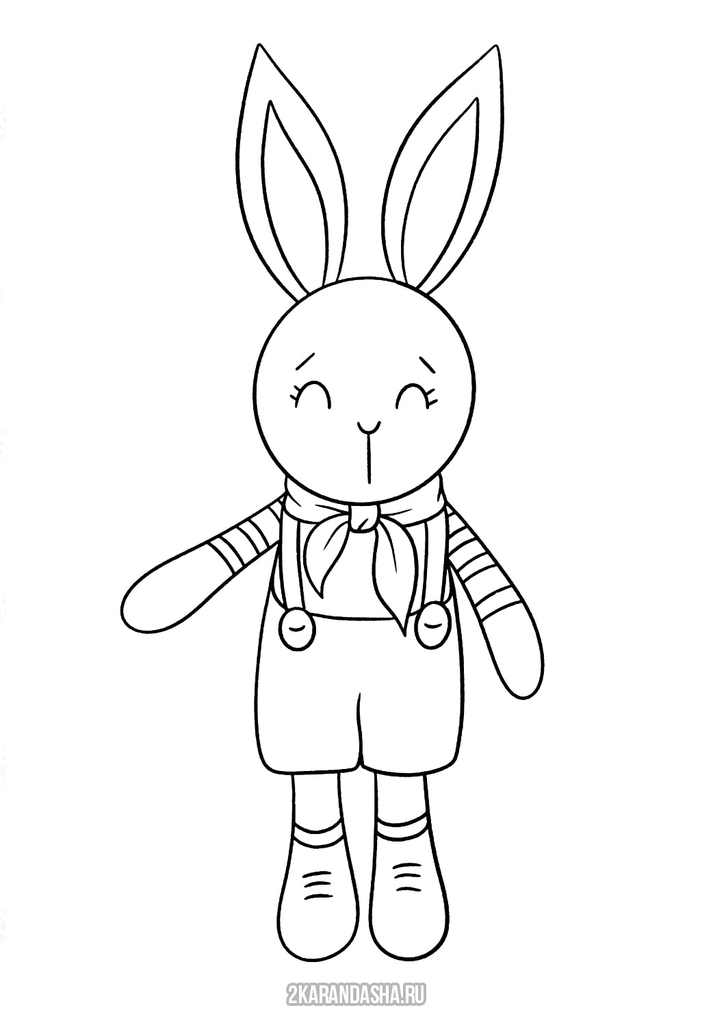 Раскраска онлайн Зайка кукла мальчик бесплатно