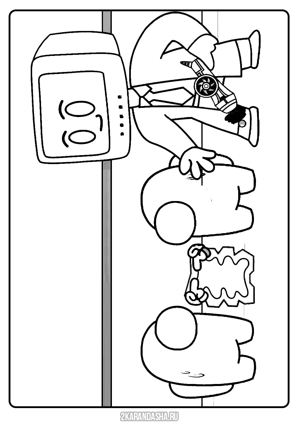 Раскраска амонг ас и тв мэн распечатать. Раскраски Among Us