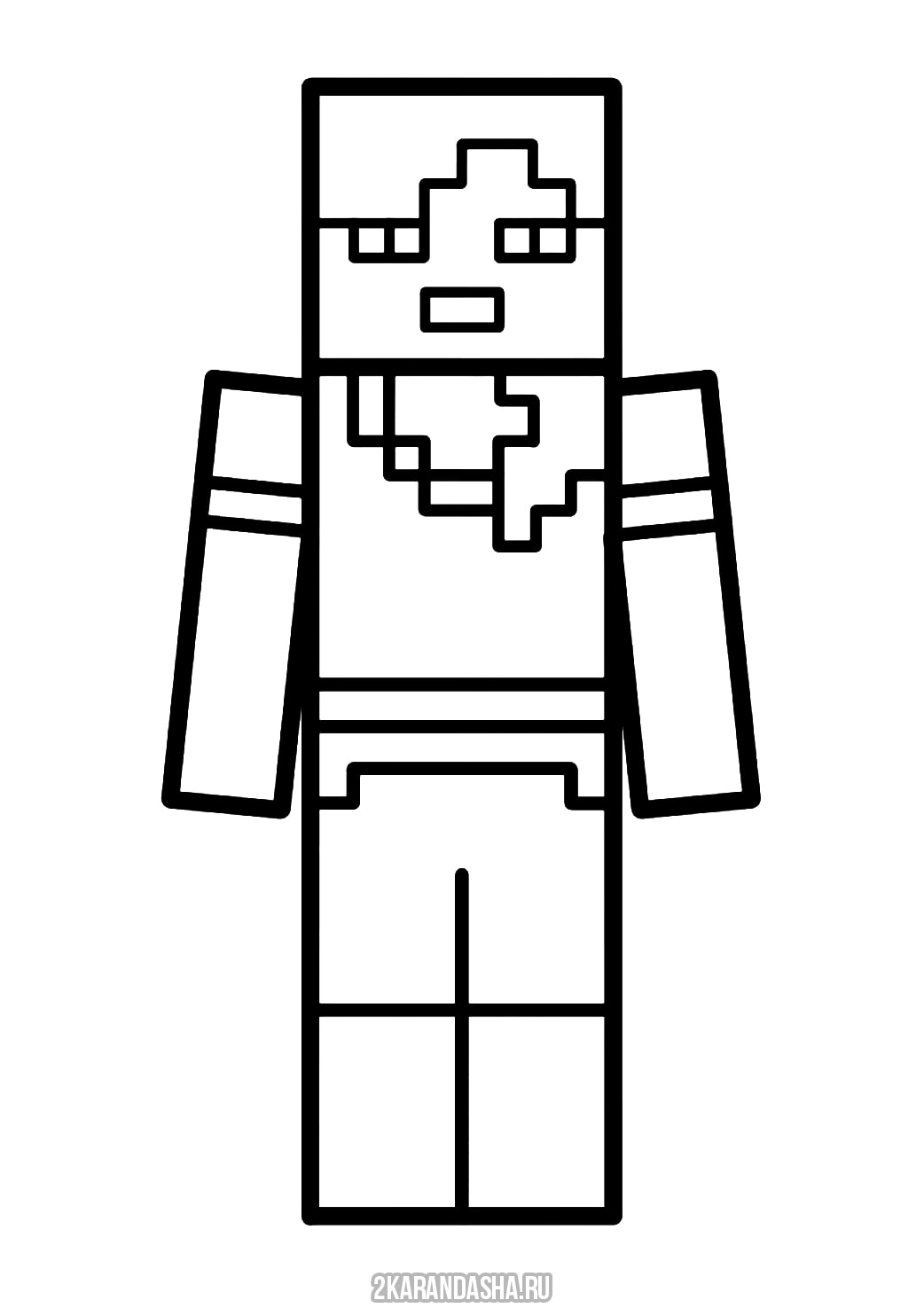 Раскраска майнкрафт алекс майнкрафт простой распечатать | Minecraft
