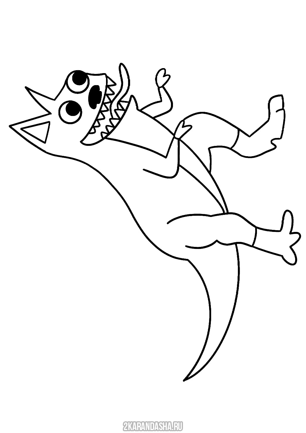 Раскраска банбан kittysaurus распечатать