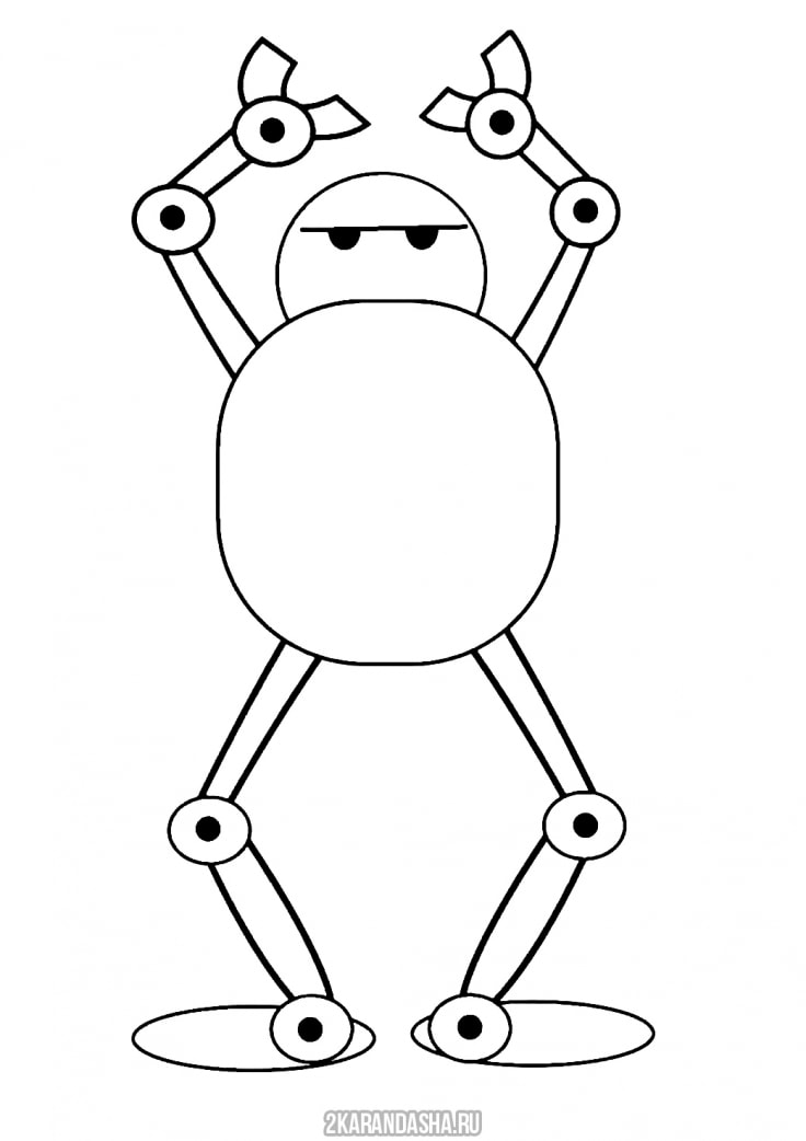 Раскраска онлайн Простой робот бесплатно