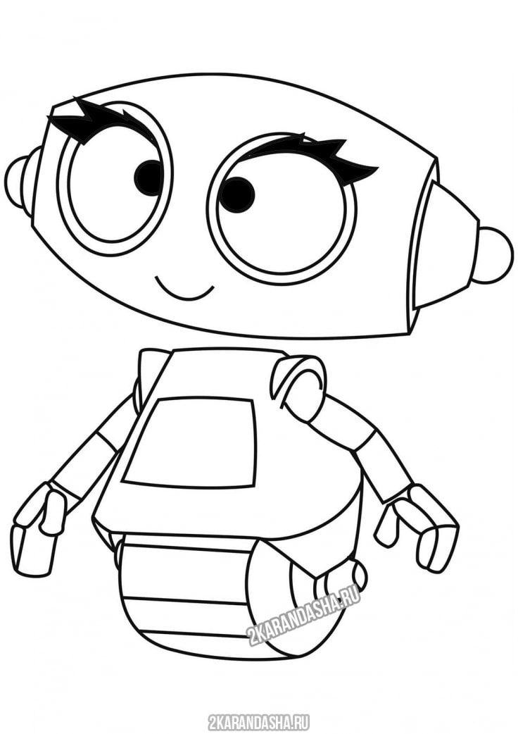 Распечатать раскраску робот девочка